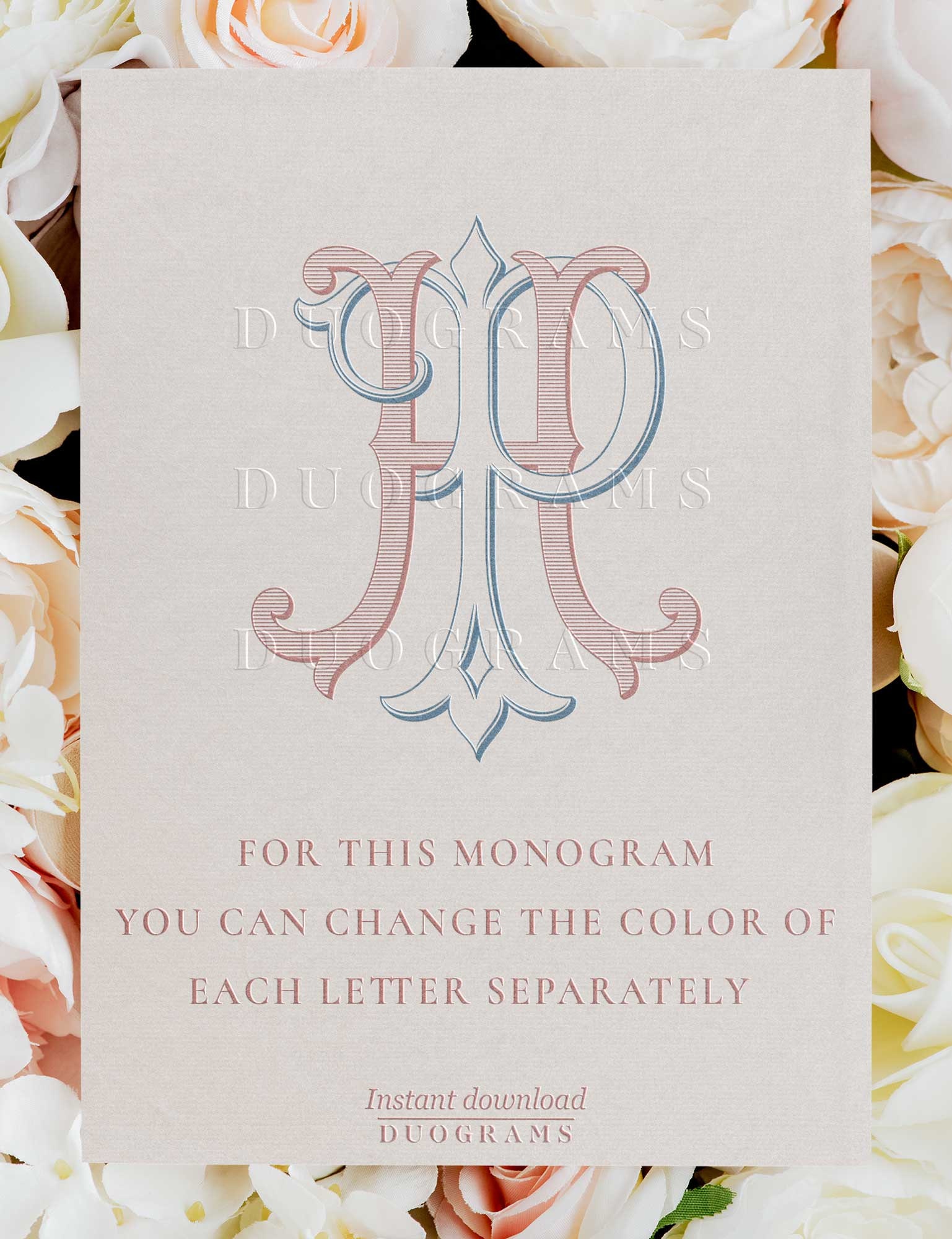 HP PH Wedding Monogram Logo Design H P P H Two Letter Monogram Initials ...
