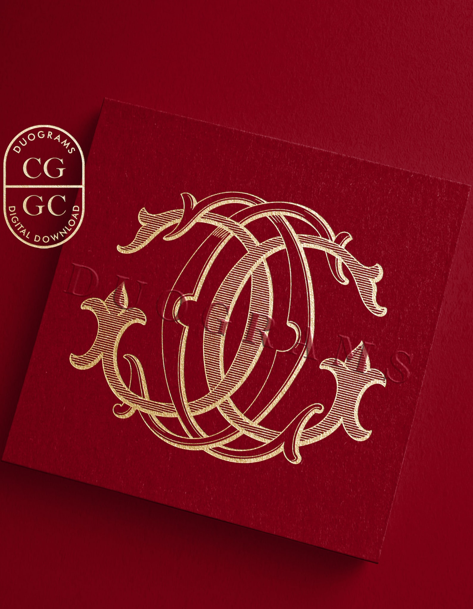 CG GC Vintage Wedding Monogram Logo Design SVG 2-letter Monogram C G ...