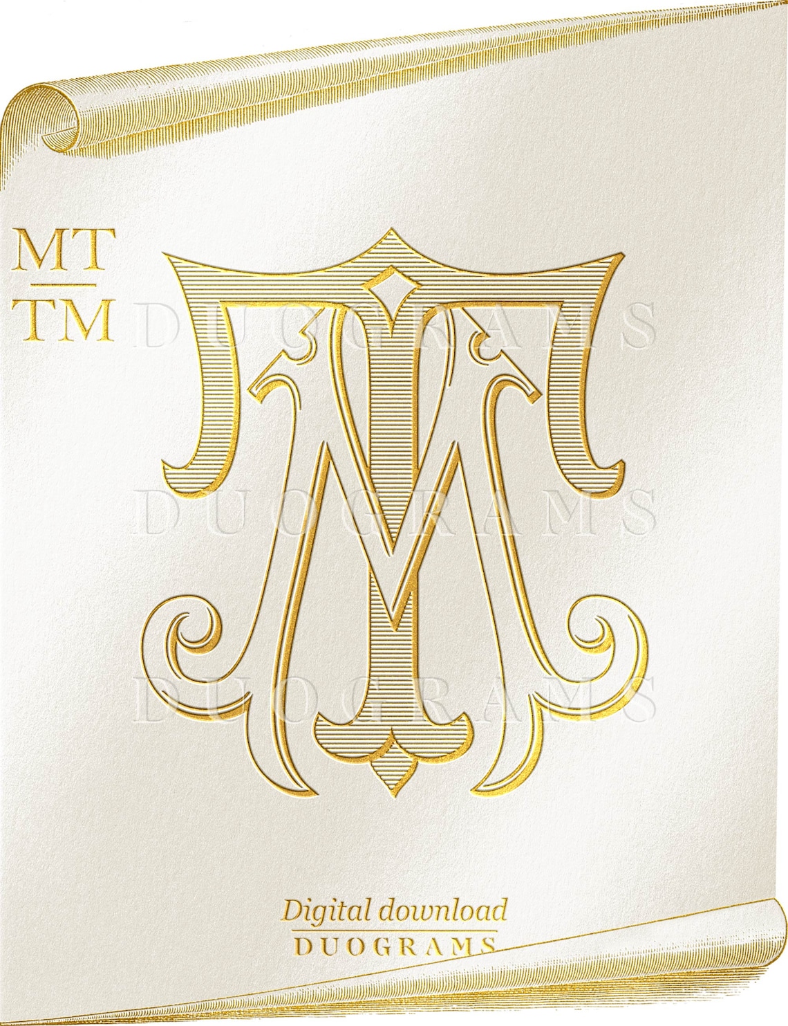 Monogram Logo Design MT TM Monogram Wreath SVG Digital Download - Etsy