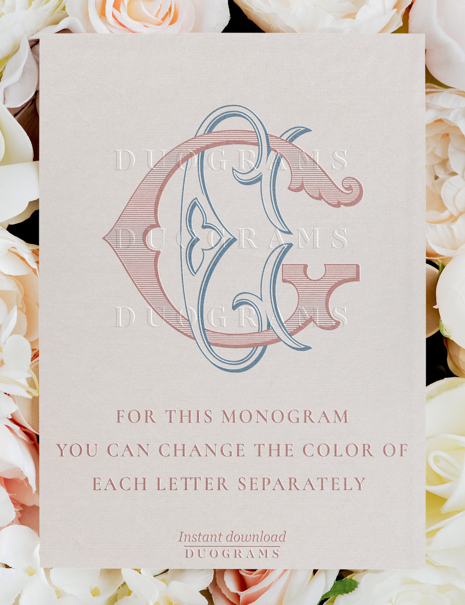 CG GC Wedding Monogram Logo Vintage Duogram C G Intertwined Monogram G ...
