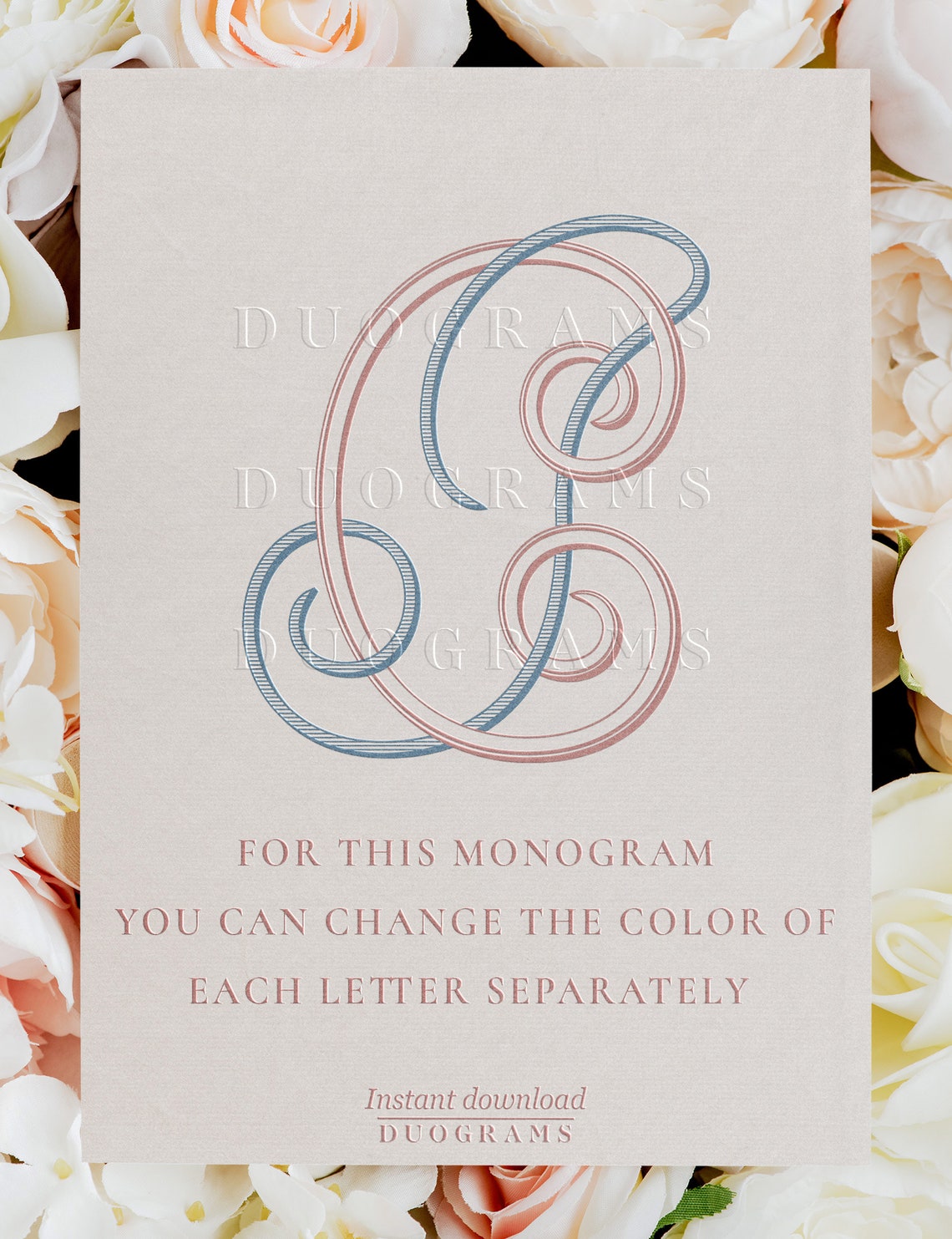 CJ JC Wedding Monogram Logo Vintage Duogram J C Intertwined Monogram C ...