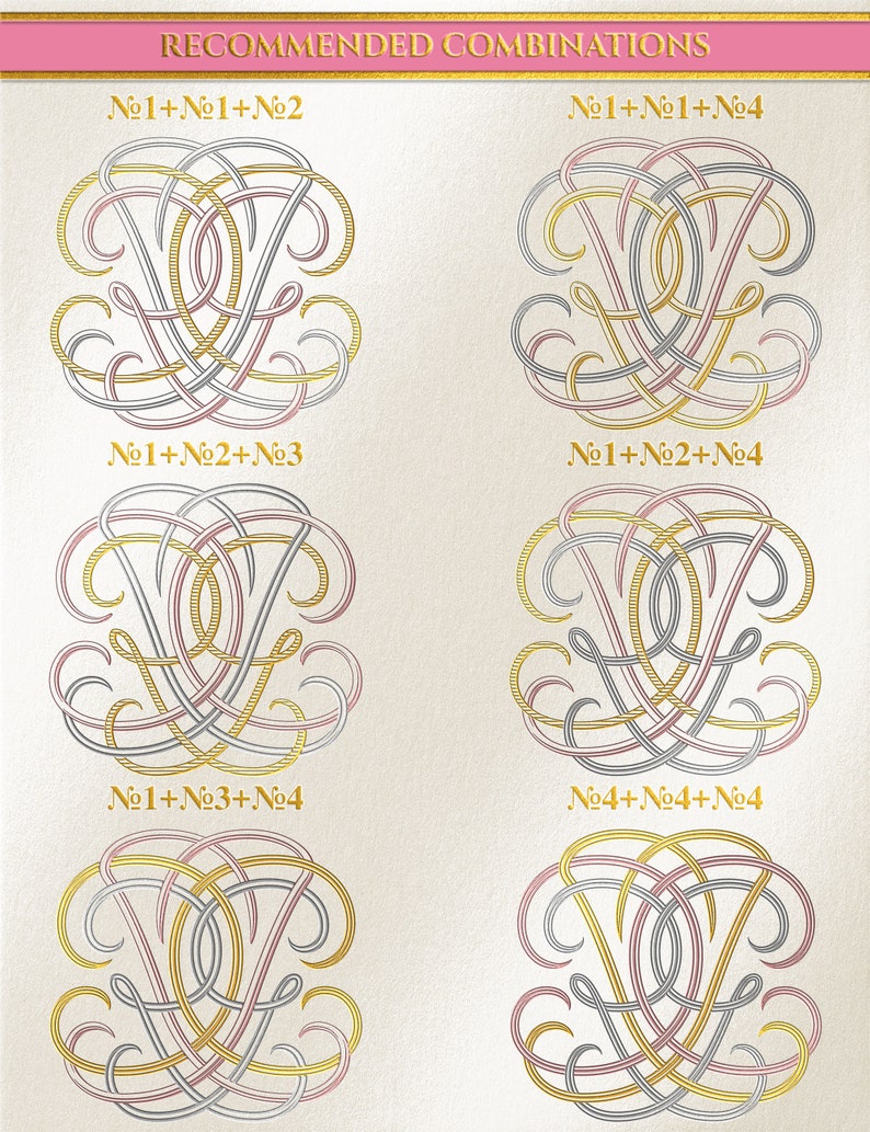 Personalized 3 Letter Wedding Monogram Logo Custom Wedding Three Letter ...