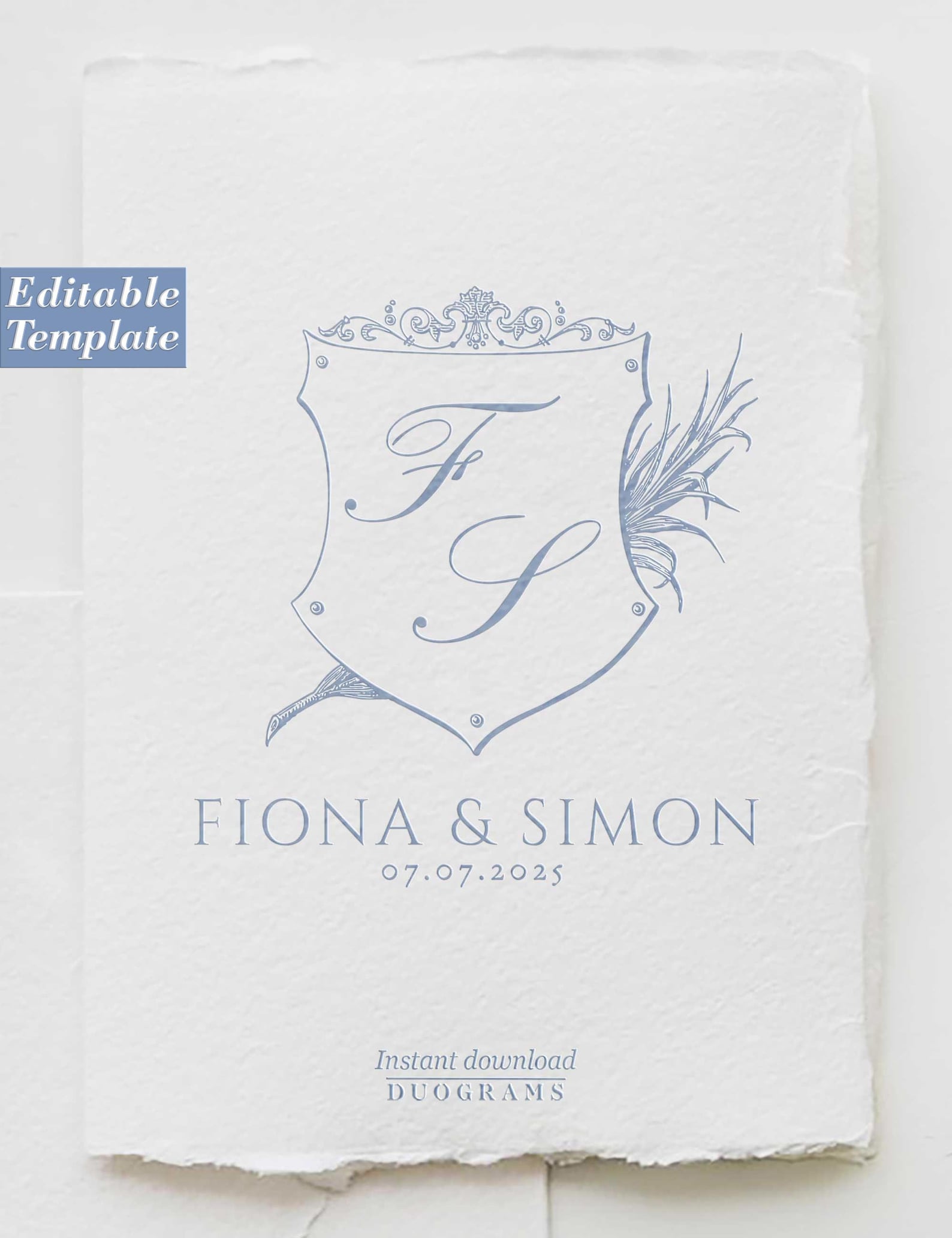 Editable Wedding Crest Logo | Wedding Monogram Logo Design | DIY Logo ...