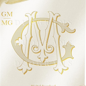 Wedding Monogram Logo Design GM MG Monogram Wreath SVG Digital Download ...