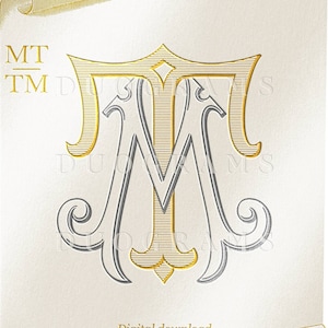 Monogram Logo Design MT TM Monogram Wreath SVG Digital Download - Etsy