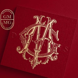 Interlocking Vintage Monogram GM or MG Two Letter Monogram Logo Design ...