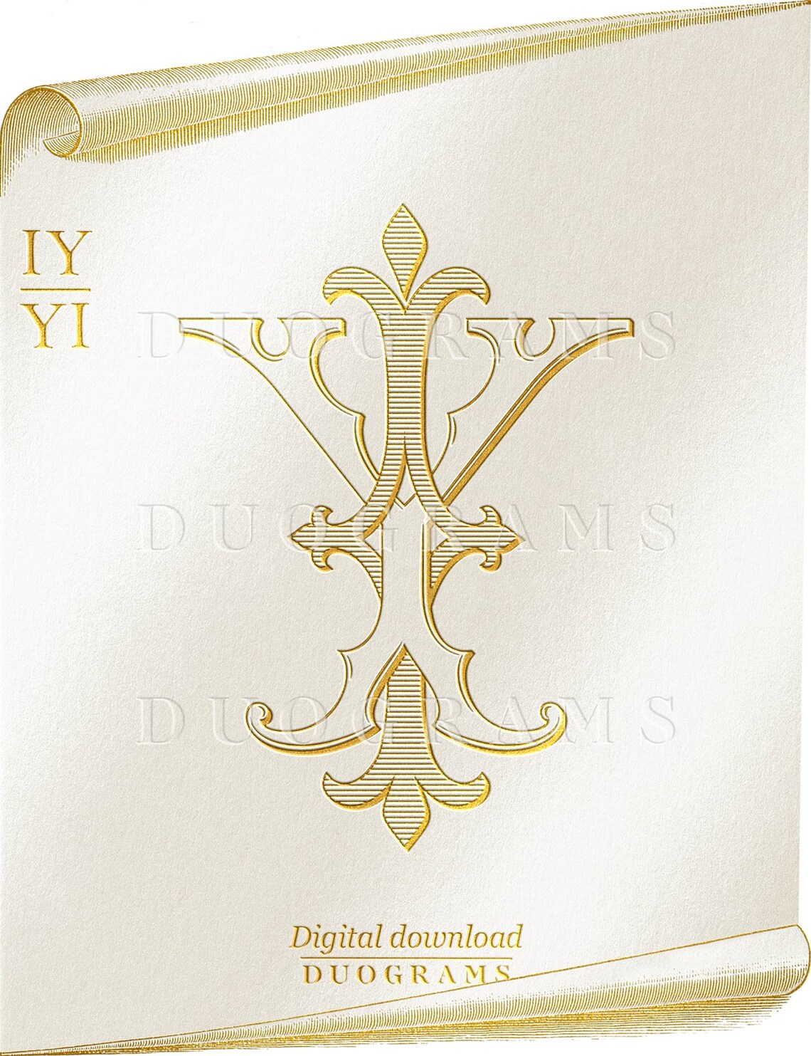 IY YI Wedding Monogram Logo Design I Y Two Letter Monogram Initials Y I ...