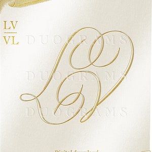 LV Elegant Monogram Logo VL Vintage Duogram - Etsy