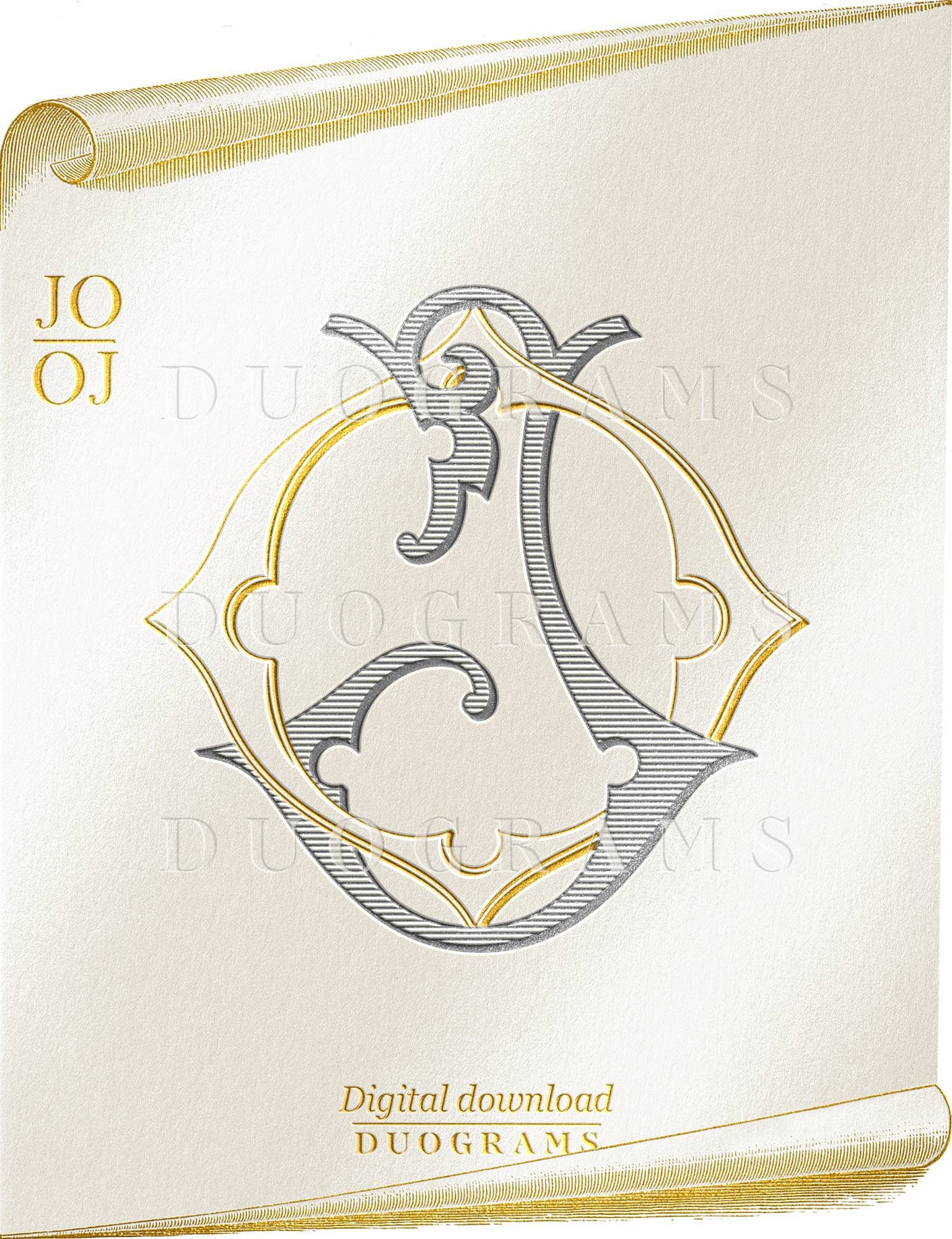 JO OJ Wedding Monogram Logo Design J O O J Two Letter Monogram Initials ...