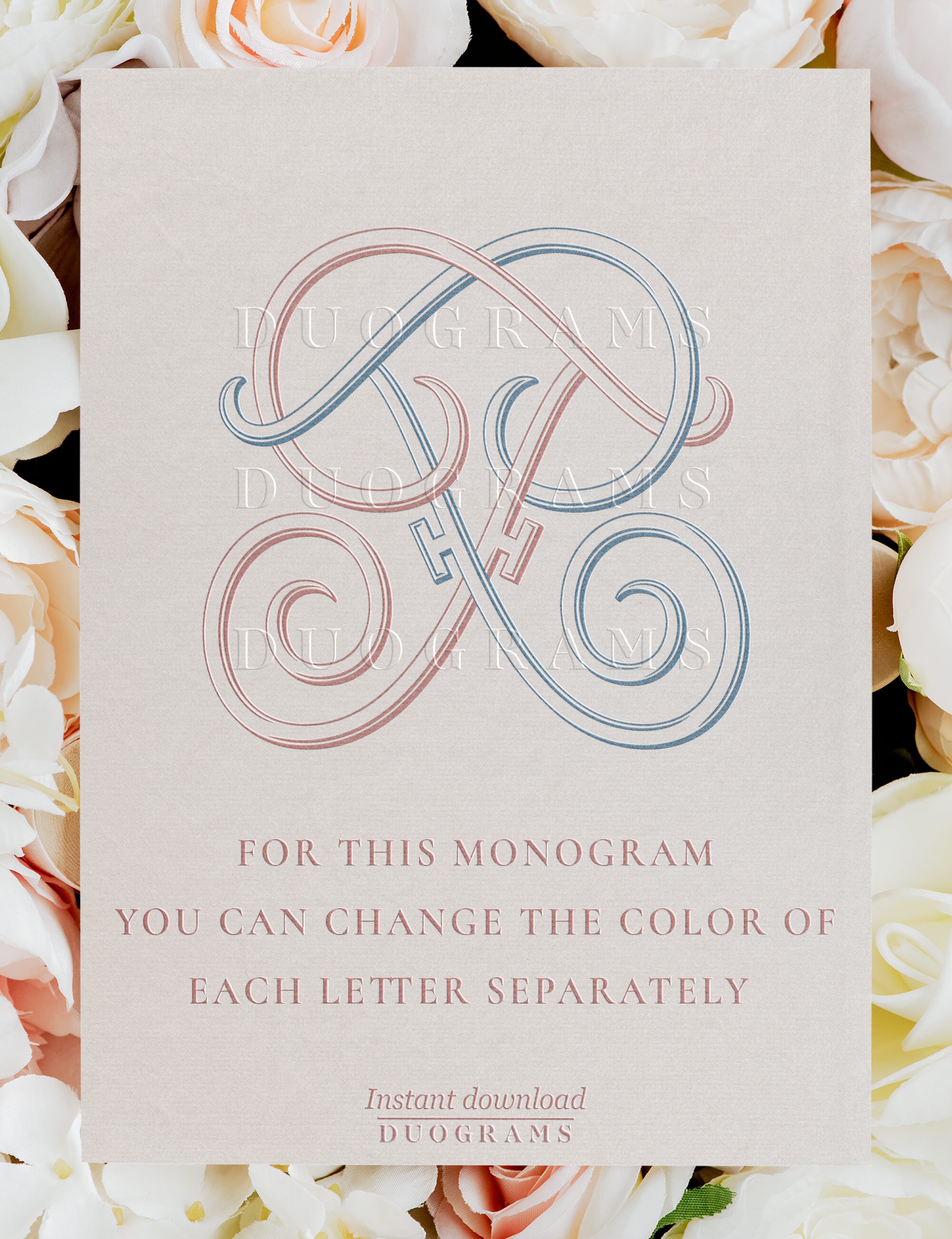 Vintage Wedding Monogram Logo FF Monogram Wreath SVG - Etsy