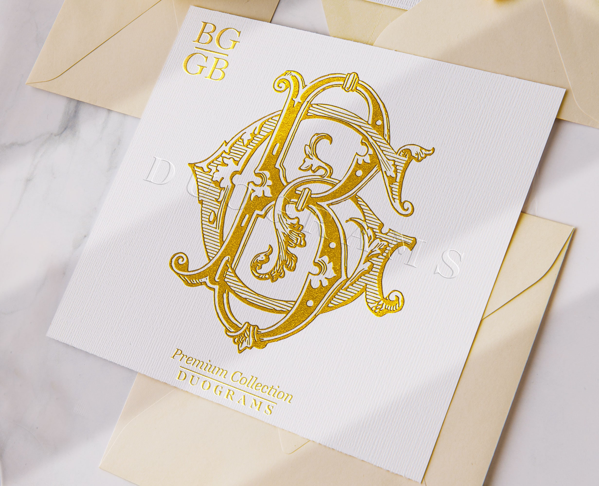 BG GB Vintage Monogram Logo Design B G Digital Download SVG Monogram ...