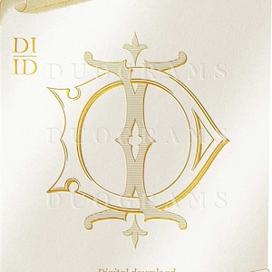 Vintage Monogram Logo Design DI ID Digital Download D I + 2 Free SVG - Etsy