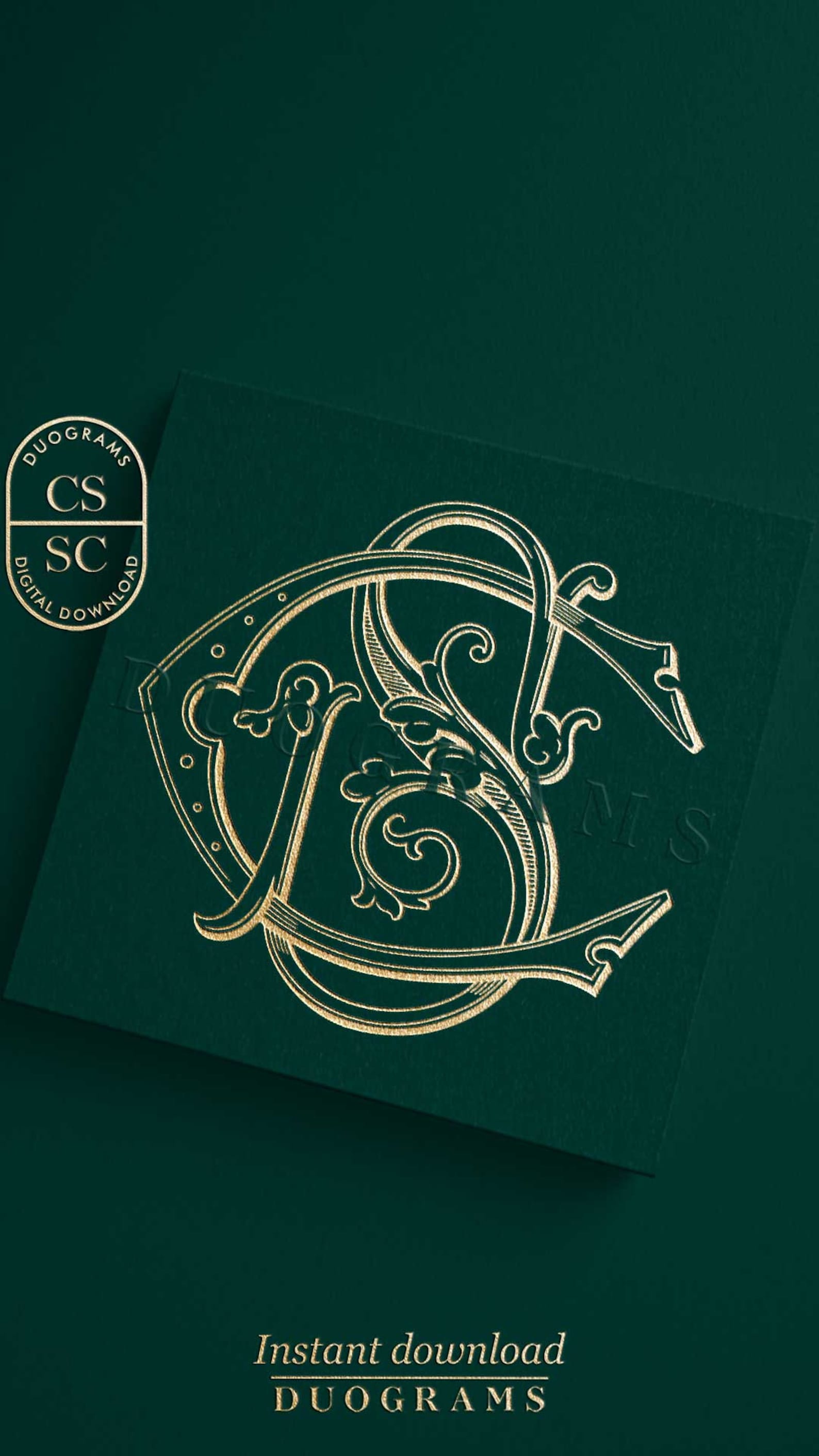 Classic Wedding Monogram CS SC 2-letter Vintage Monogram Logo C S ...