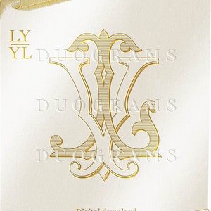 Interlocking Wedding Monogram LY or YL, 2 Letter Monogram Logo Design ...