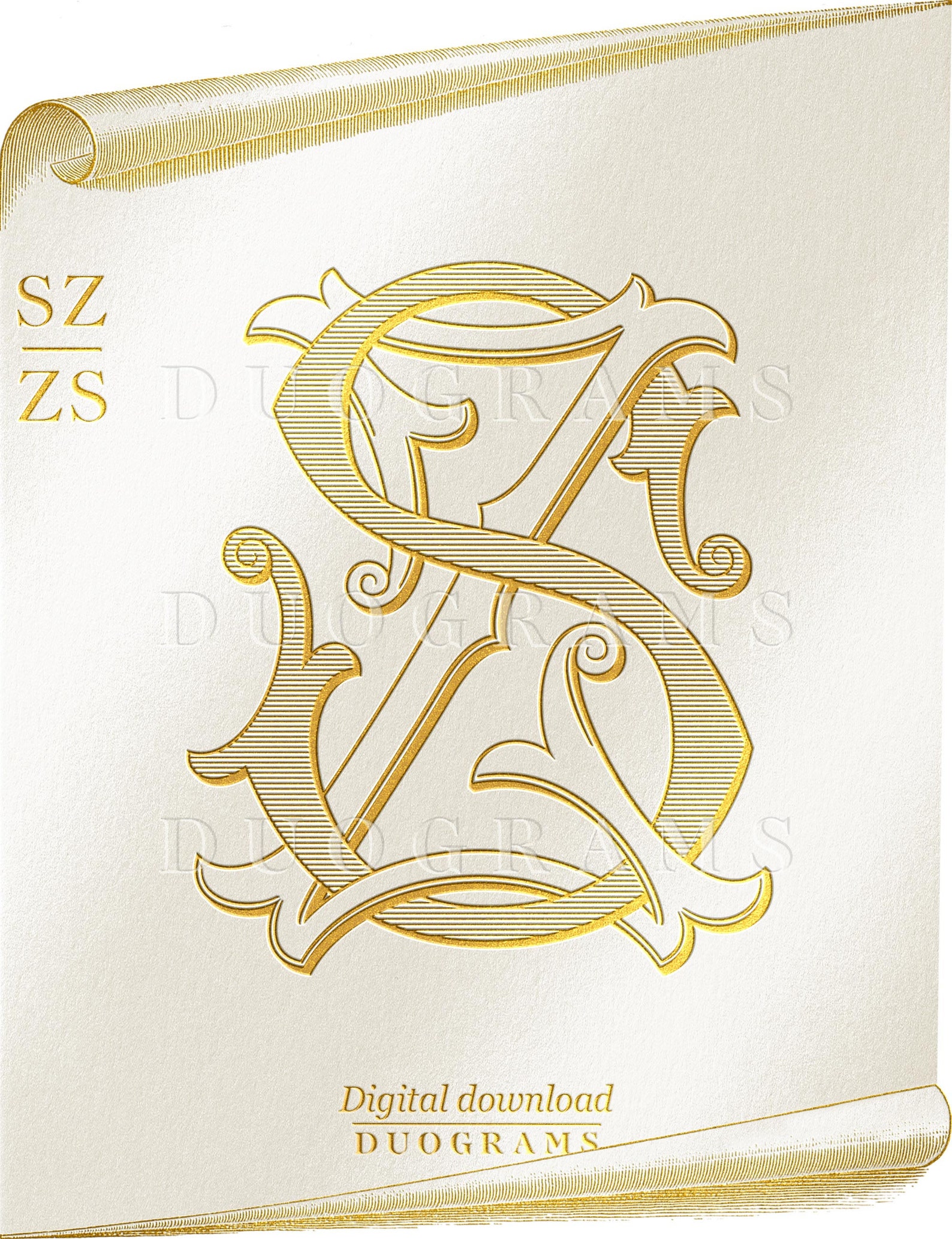 SZ ZS Vintage Wedding Monogram Logo Design S Z Monogram Wreath SVG ...