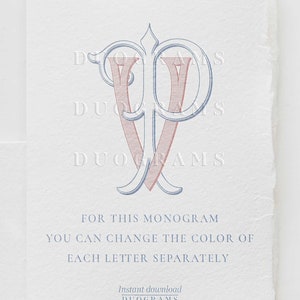 PV VP Vintage Wedding Monogram Logo P V Duogram V P Intertwined ...