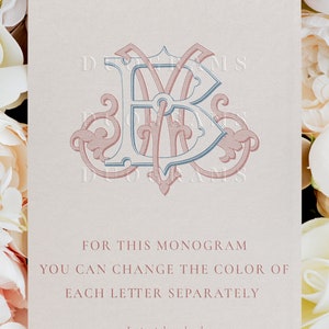 Vintage Wedding Monogram Logo BM MB Duogram B M Intertwined Monogram M ...