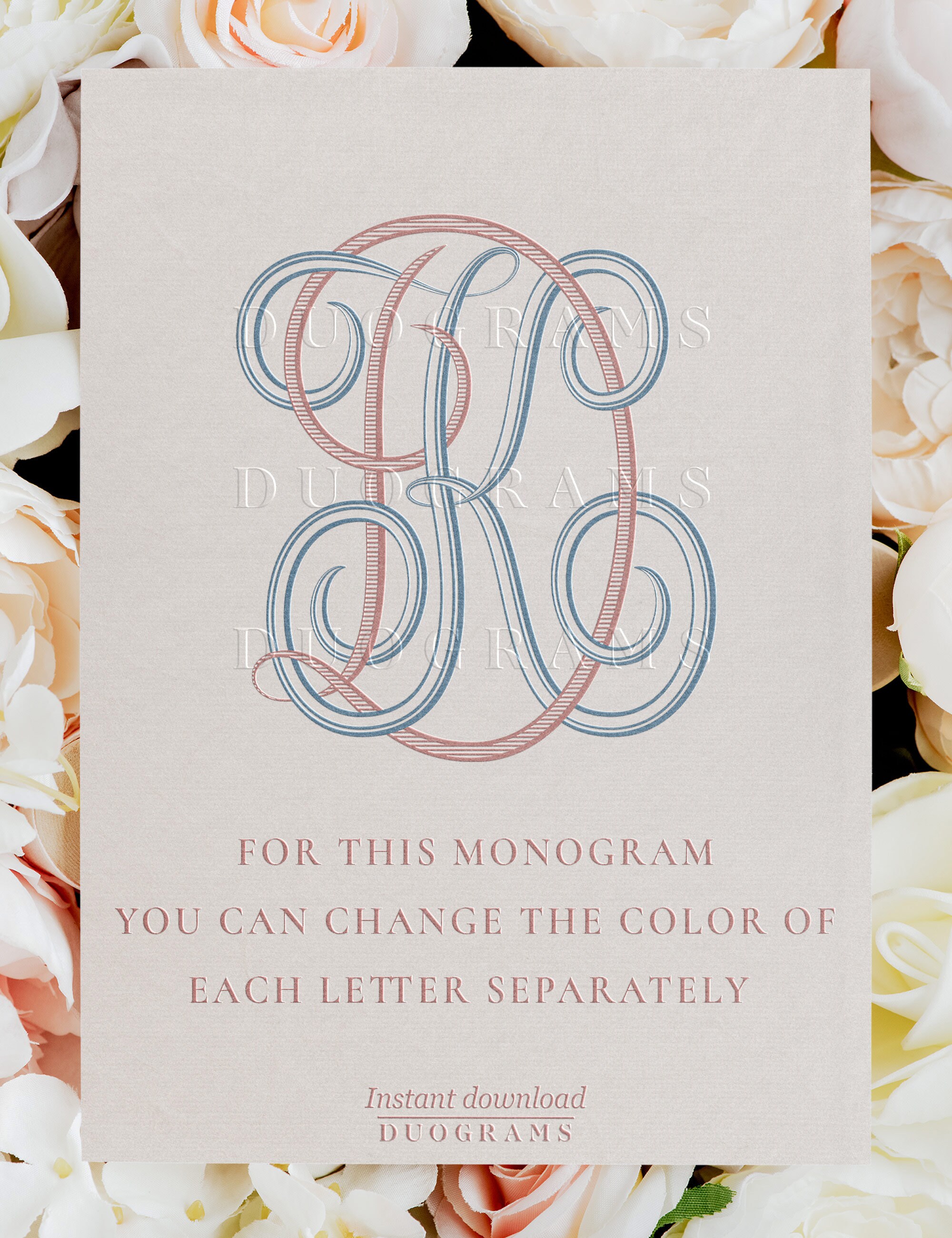 Vintage Wedding Monogram Logo Design DK KD Monogram Wreath SVG Digital ...