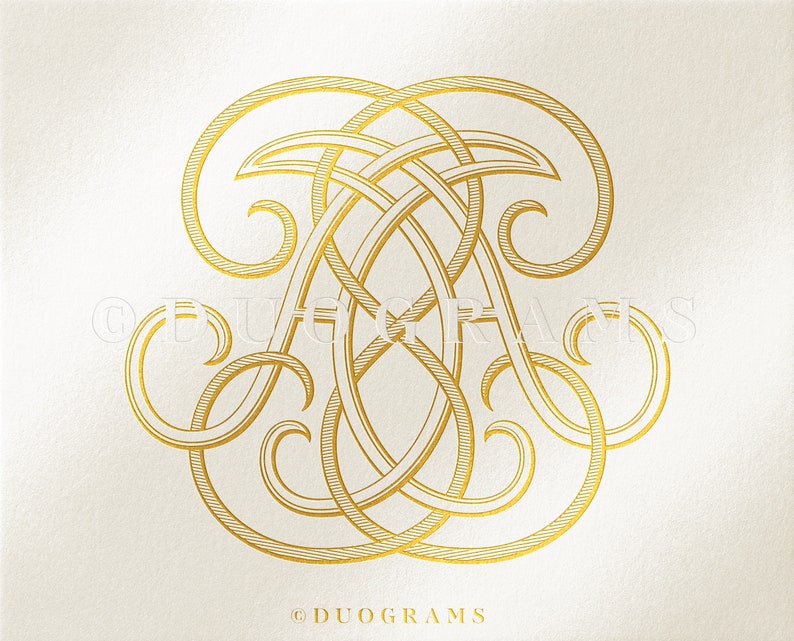 Vintage Monogram AS SA Wedding Monogram Digital SVG - Etsy