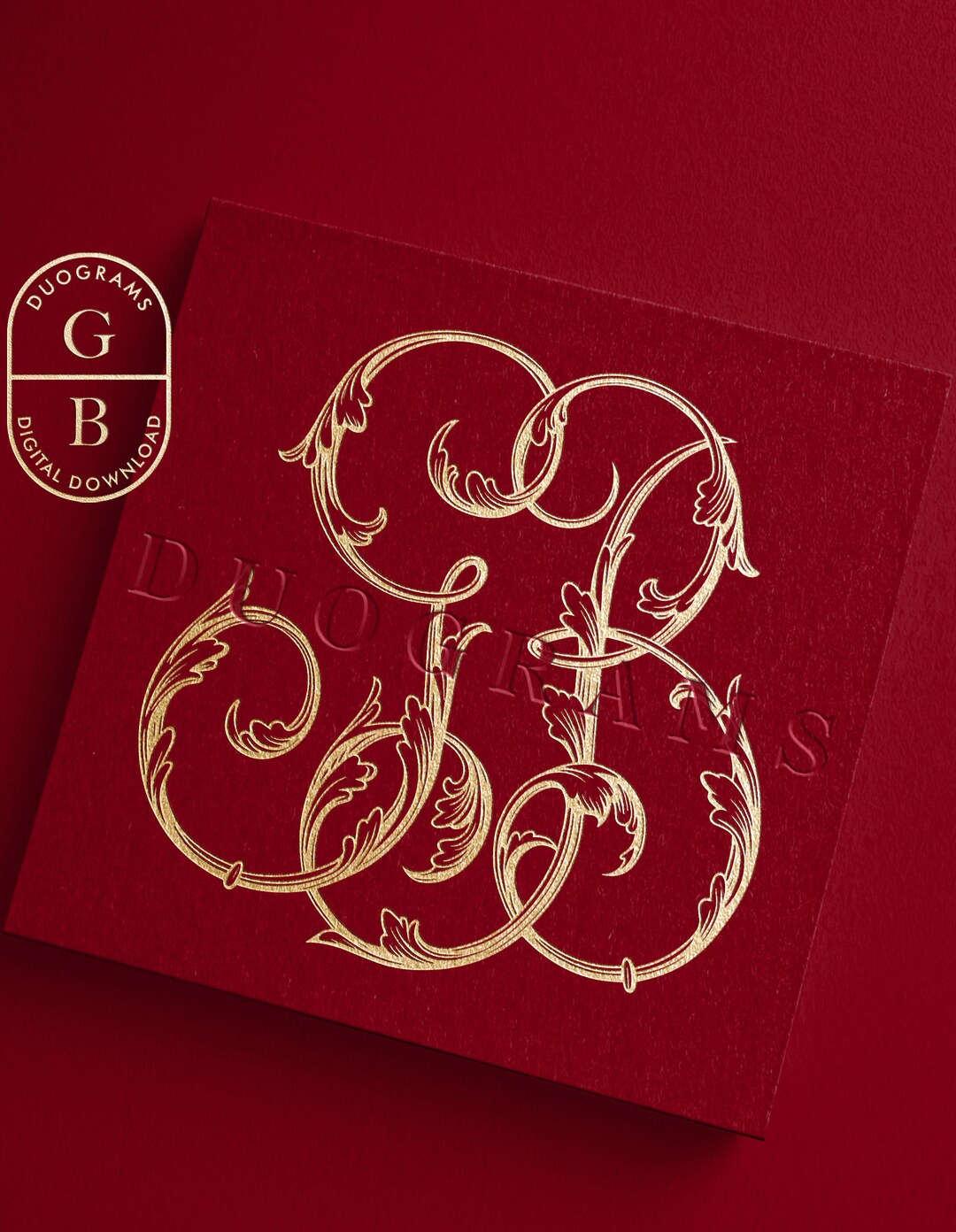 Elegant Wedding Monogram GB Logo Design G B Two Letter Monogram SVG ...