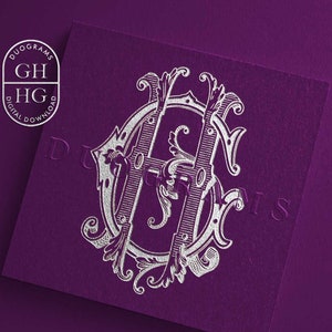 GH HG Wedding Monogram Logo Designs SVG 2-letter Monogram G H Digital ...