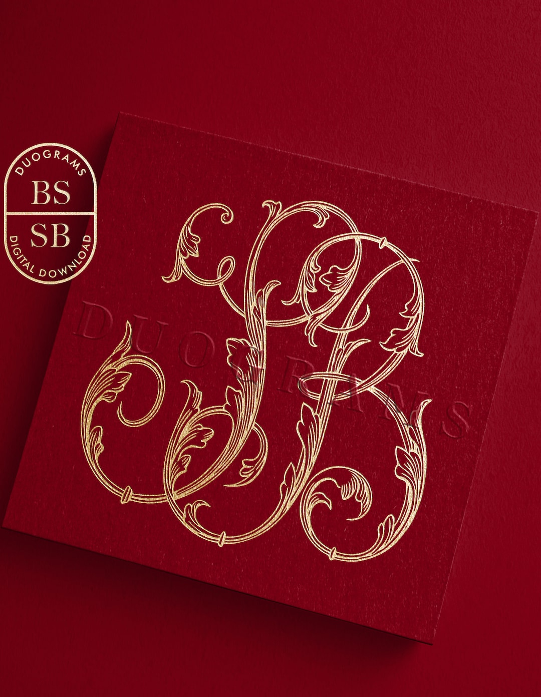 BS SB Wedding Monogram Logo Design B S 2-letter Monogram S B Digital ...