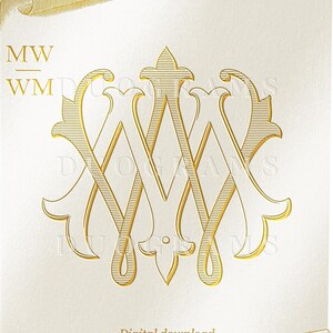 Wedding Monogram Logo Design MW WM Monogram Wreath SVG Digital Download ...