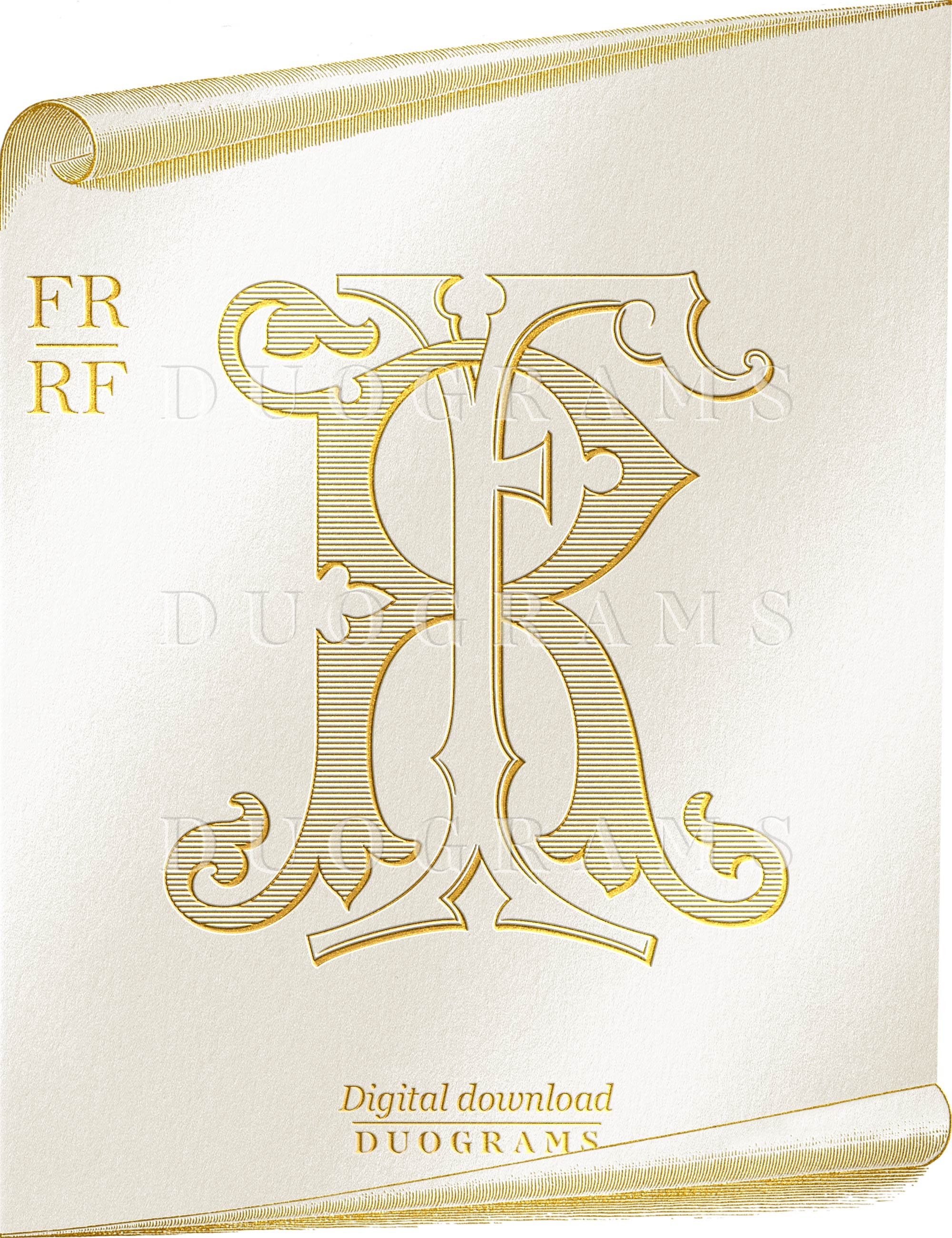 FR RF Wedding Monogram Logo Design F R Digital Download SVG + 2 Free ...