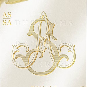 Vintage Monogram Logo Design AS SA Monogram Wreath SVG Digital Download ...