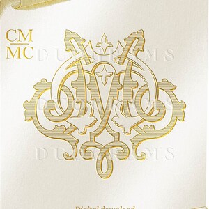 CM MC Wedding Monogram Logo Design C M Two Letter Monogram M C Digital ...