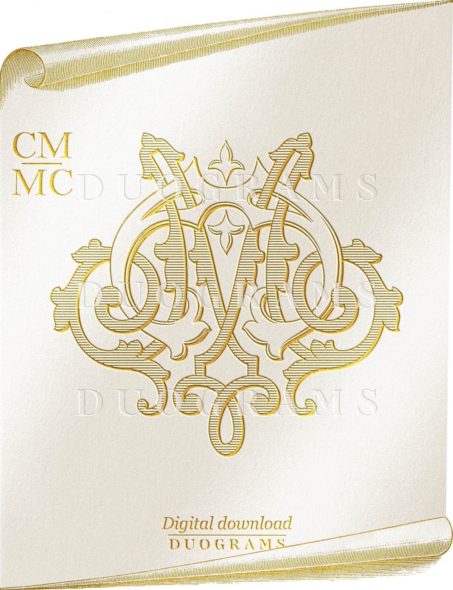 CM MC Wedding Monogram Logo Design C M Two Letter Monogram M C Digital ...