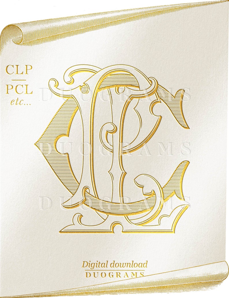Custom 3 Letter Monogram Logo Design CLP LPC PLC Etc... - Etsy