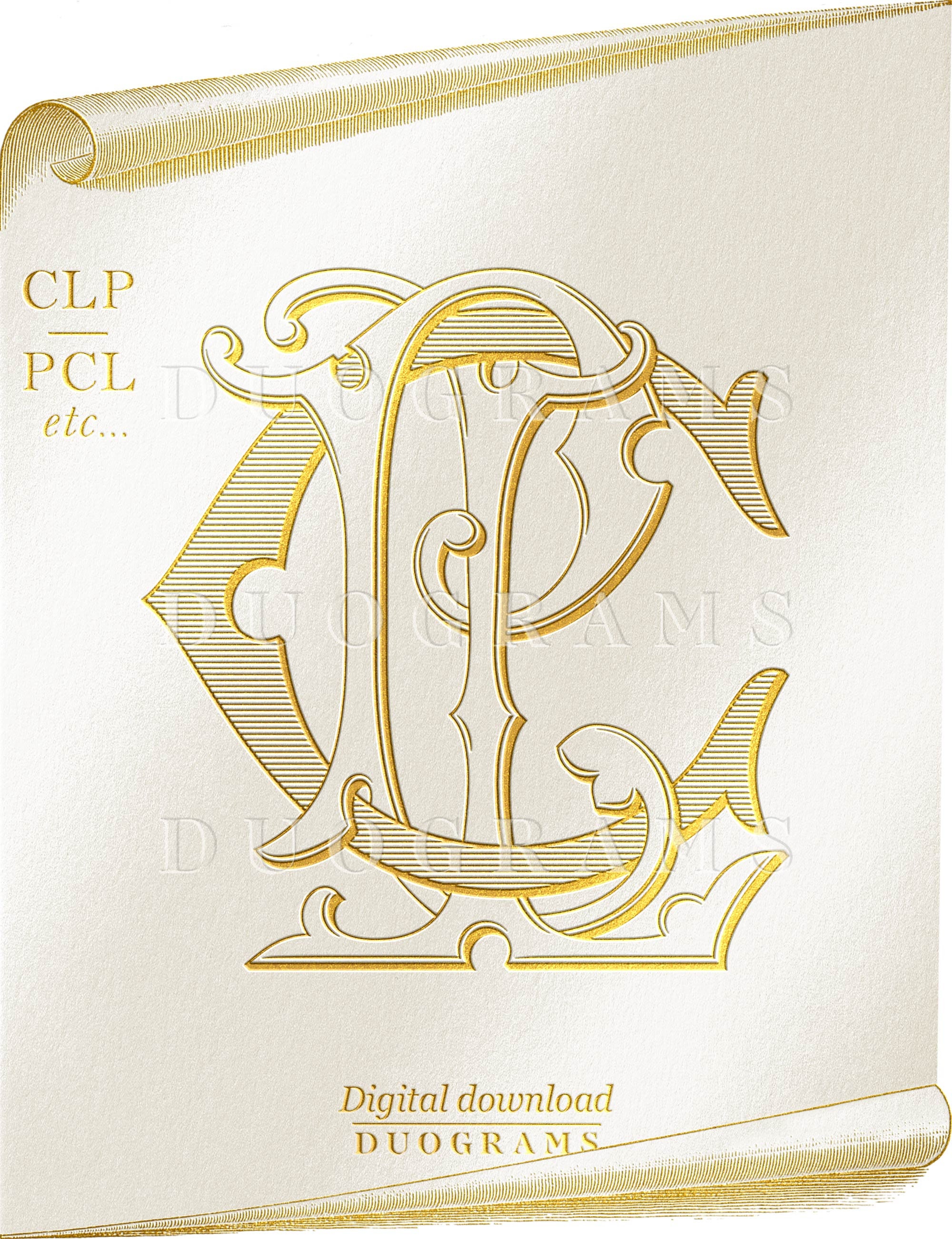 Custom 3 Letter Monogram Logo Design CLP LPC PLC Etc... - Etsy