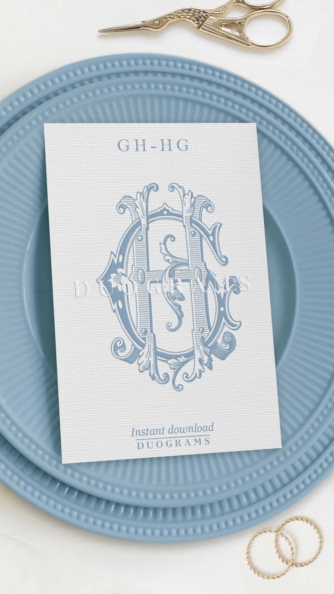 GH HG Wedding Monogram Logo Designs SVG 2-letter Monogram G H Digital ...