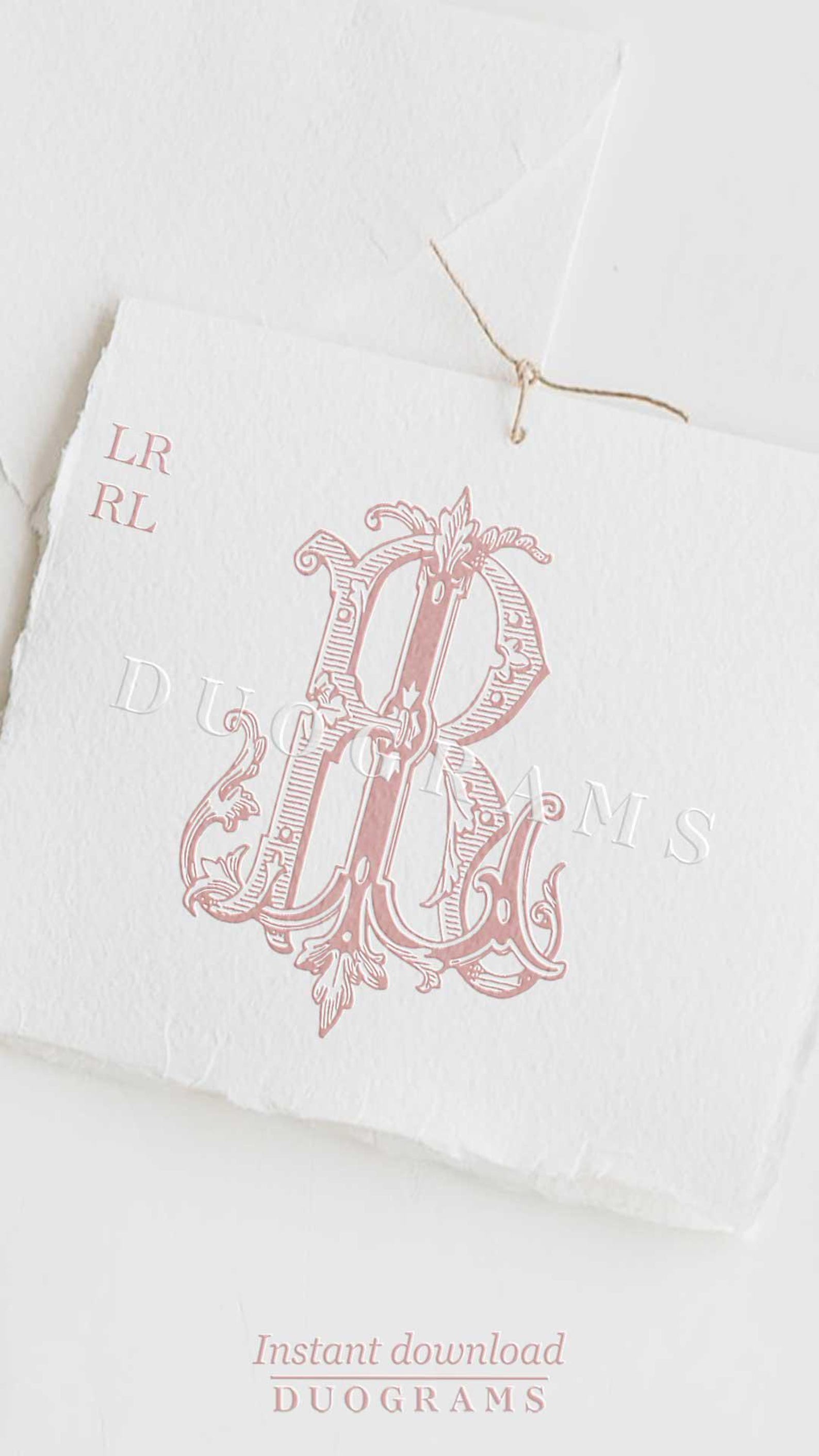 LR RL Vintage Wedding Monogram Logo Designs SVG 2-letters Monogram L R ...