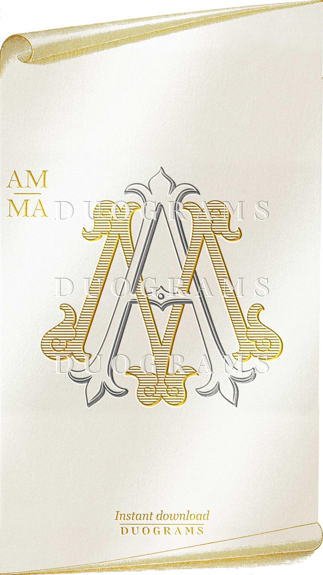 Wedding Monogram Logo AM MA Monogram Wreath SVG - Etsy