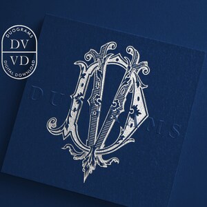 2-letter Monogram DV or VD Duogram D V Wedding Monogram Logo SVG & Png ...