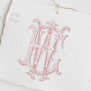 Two Letter Monogram EW or WE Wedding Monogram Logo Design E W Duogram ...