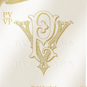 PV VP Wedding Monogram Logo Design SVG 2-letters Monogram P V Digital ...