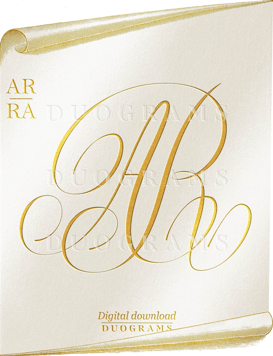Vintage Monogram Logo AR RA Monogram Wreath SVG Digital - Etsy