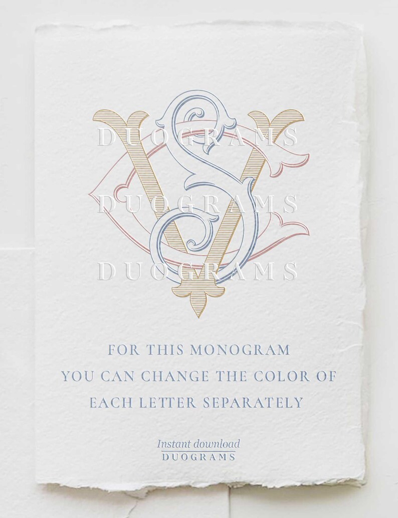 Wedding 3 Letter Monogram CSV or SVC or VCS Interlocking Monogram ...