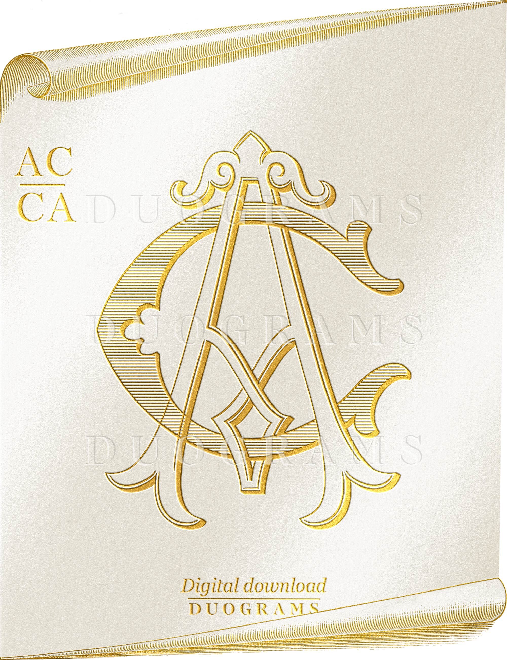 AC CA Monogram Logo Design A C Monogram Wreath SVG Digital - Etsy