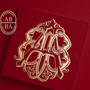 AB BA Vintage Wedding Monogram Logo Design A B Two Letters Monogram SVG ...
