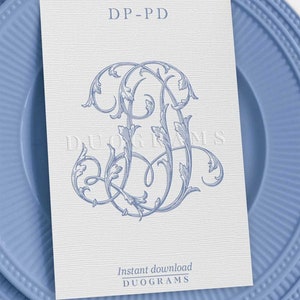 DP PD Vintage Wedding Monogram Logo Design D P 2-letter Monogram P D ...
