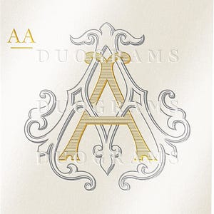 AA Vintage Wedding Monogram AA Duogram A A Interlocking Monogram Logo ...