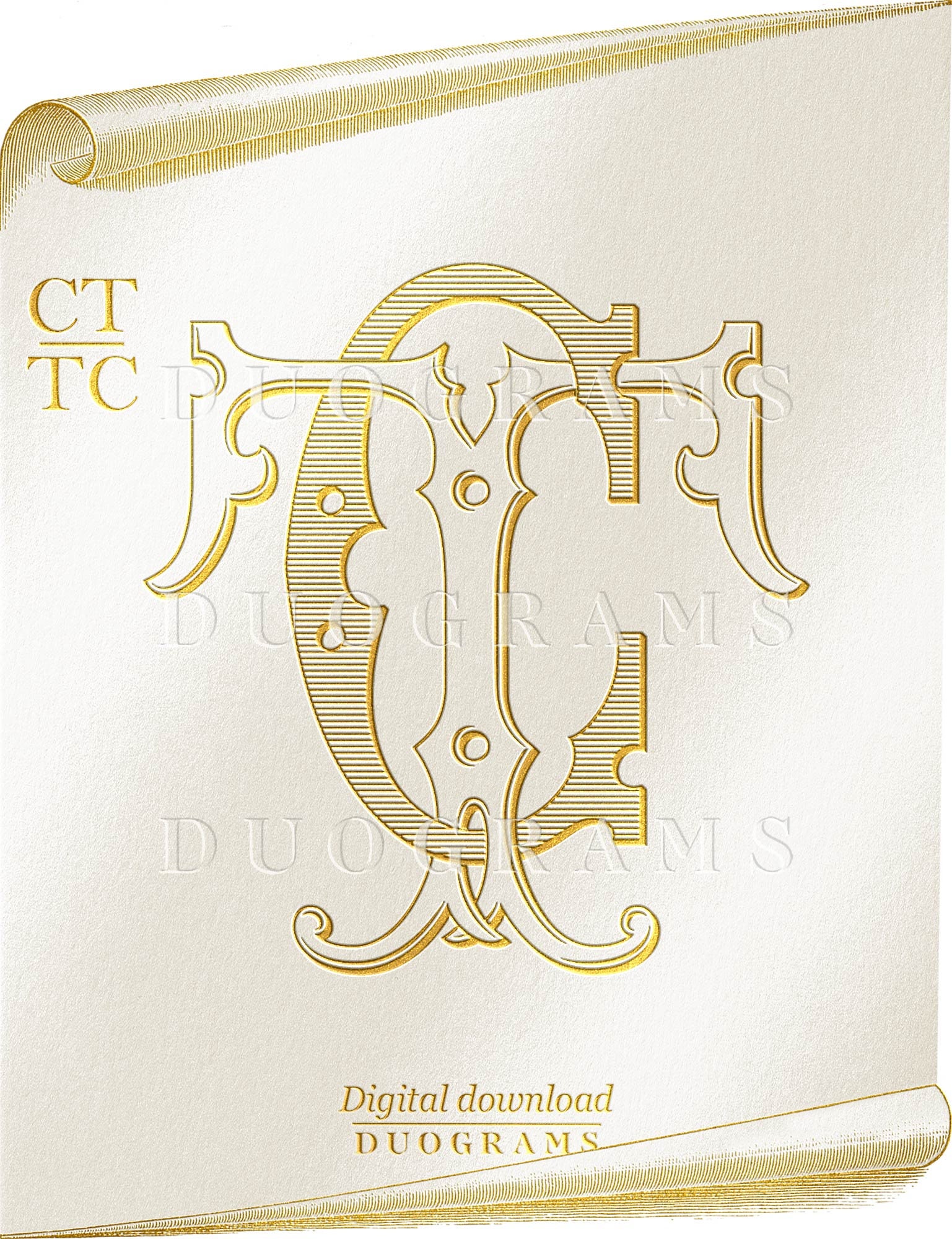 CT TC Wedding Monogram Logo Design C T 2-letter Monogram SVG Digital ...