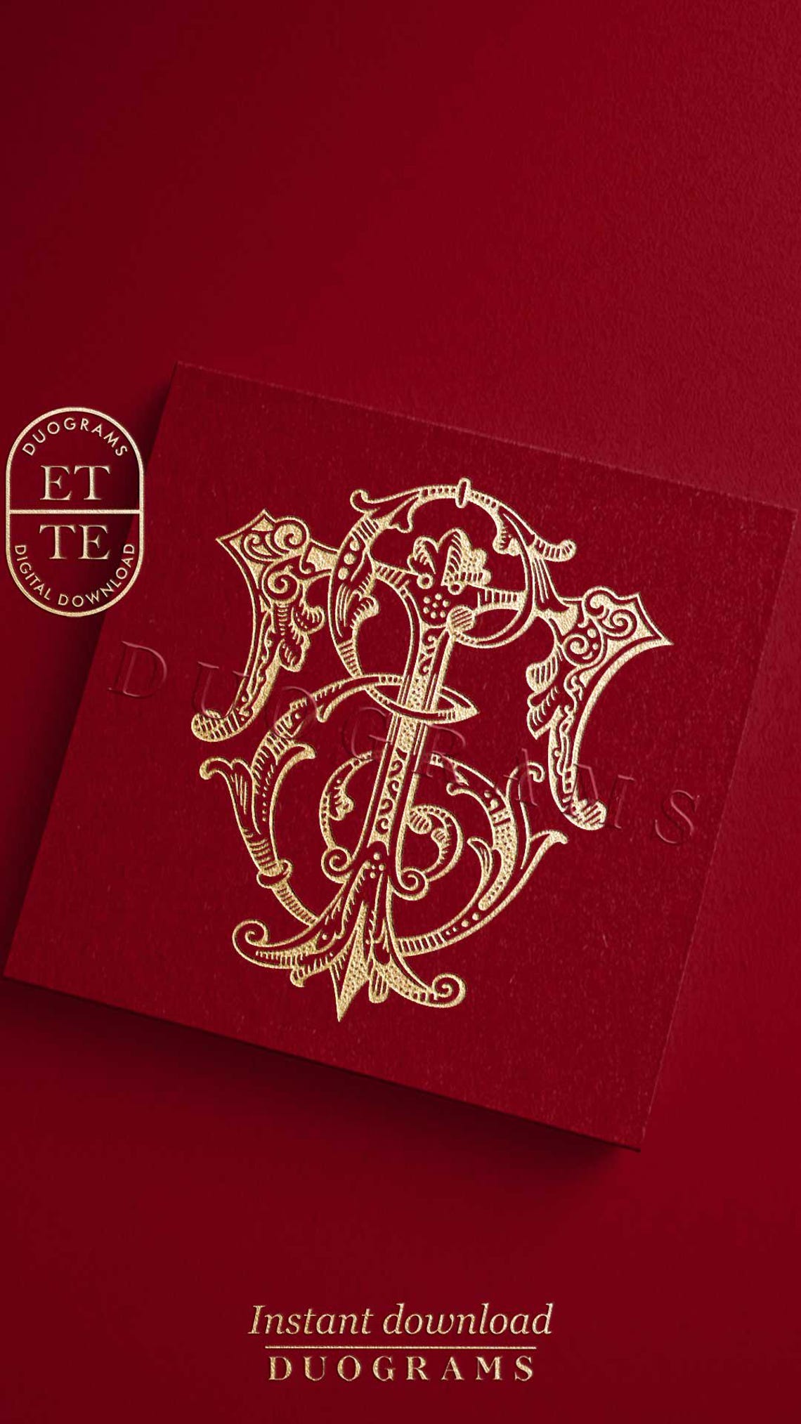 Interlocking Vintage Monogram ET or TE Two Letter Monogram Logo Design ...