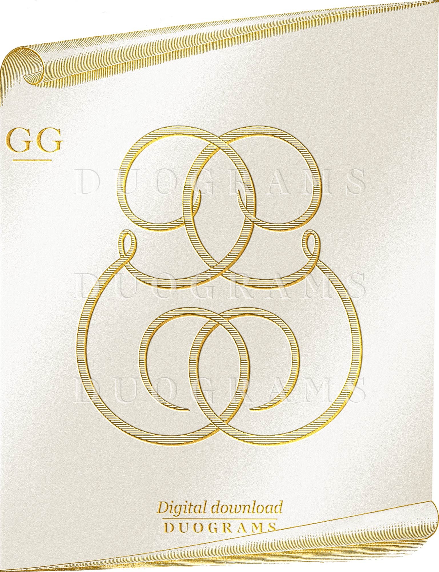 GG Wedding Monogram Logo Design SVG Digital Download 2 Free Wreath - Etsy