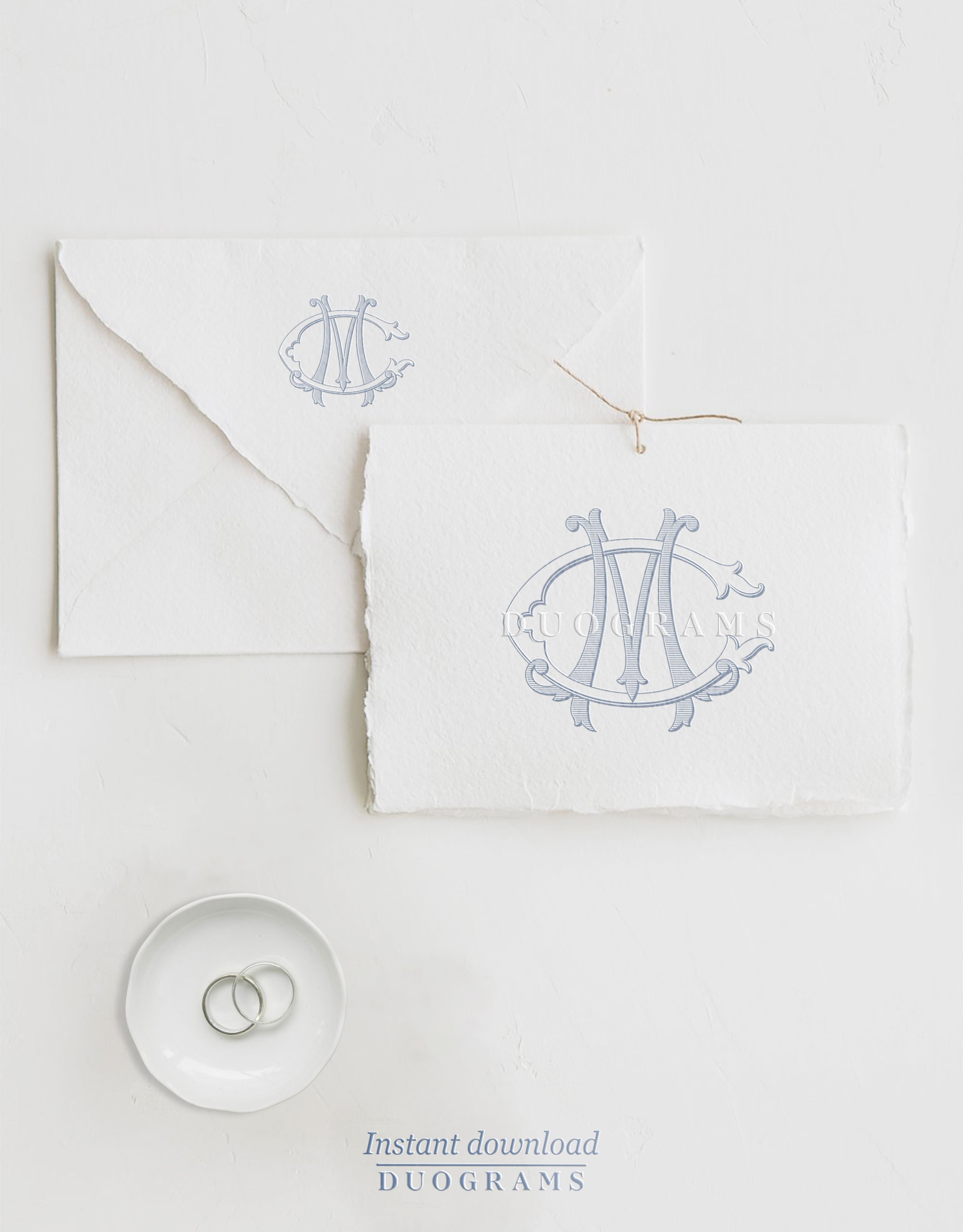 2-letter Wedding Monogram CM or MC Monogram Logo Design C M Wedding ...