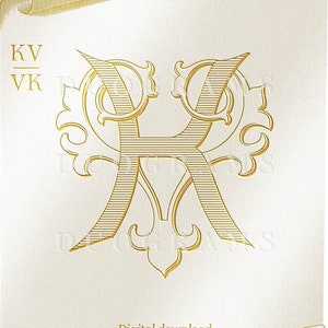 KV VK Wedding Monogram Logo Design V K K V Two Letter Monogram Initials ...